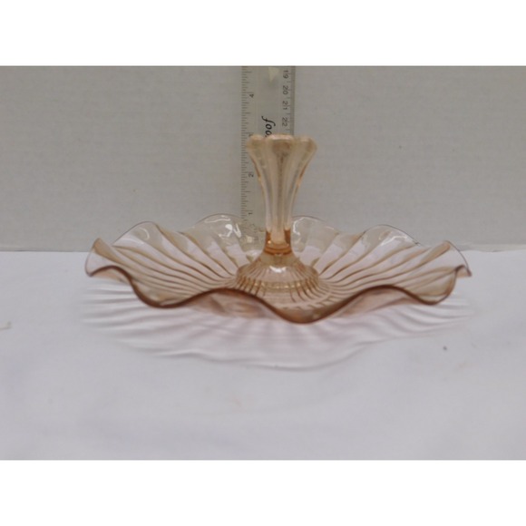 Dining | Pink Depression Glass Ruffled Tidbit Candy Server 7 | Poshmark
